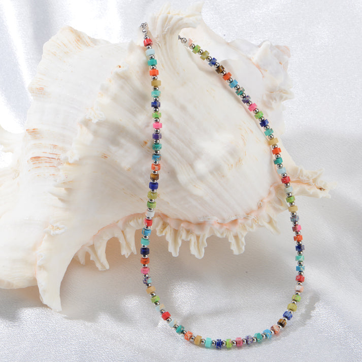 Oudisijewelry Semi Precious Decor Beaded Necklaces Series Colorful Han