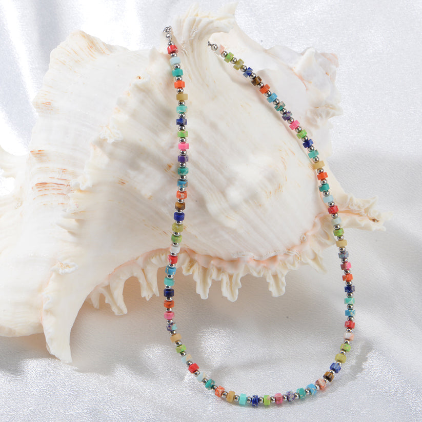 Oudisijewelry Semi Precious Decor Beaded Necklaces Series Colorful Han